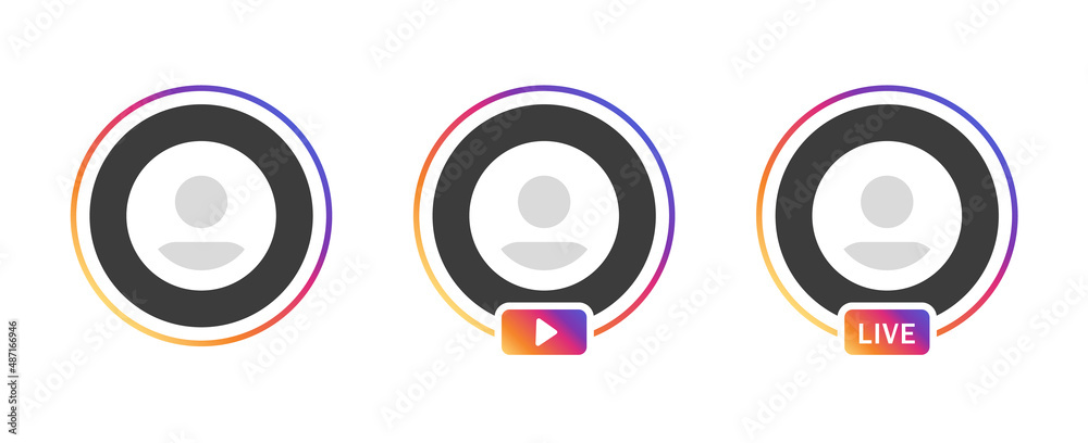 instagram live frame , Social media icon avatar. story live video ...