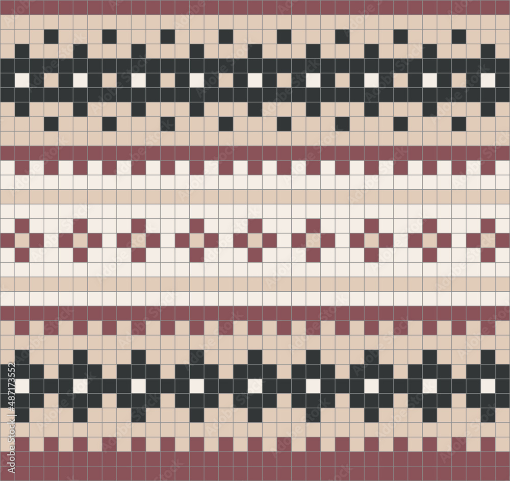 Nordic knitting seamless pattern, traditional knitted border, vector ...