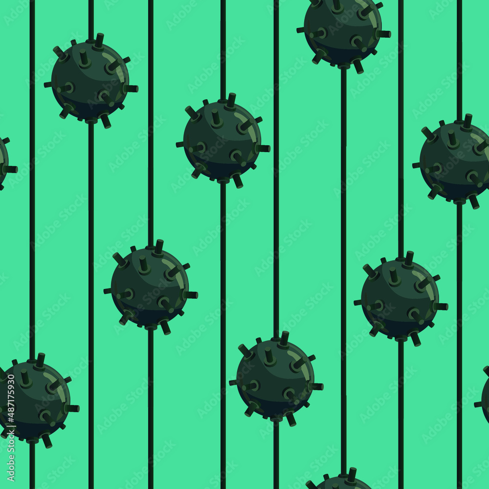 seamless pattern with the image of sea mines for prints on fabrics ...