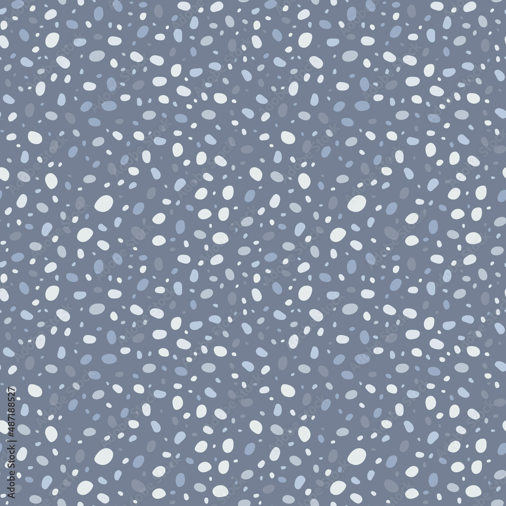 Doodle dots in blue palette, abstract seamless pattern. Many small ...