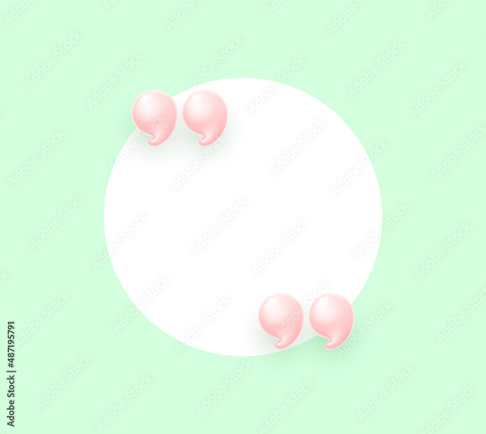 3d quote realistic render design in cute cartoon style volumetric icons ...