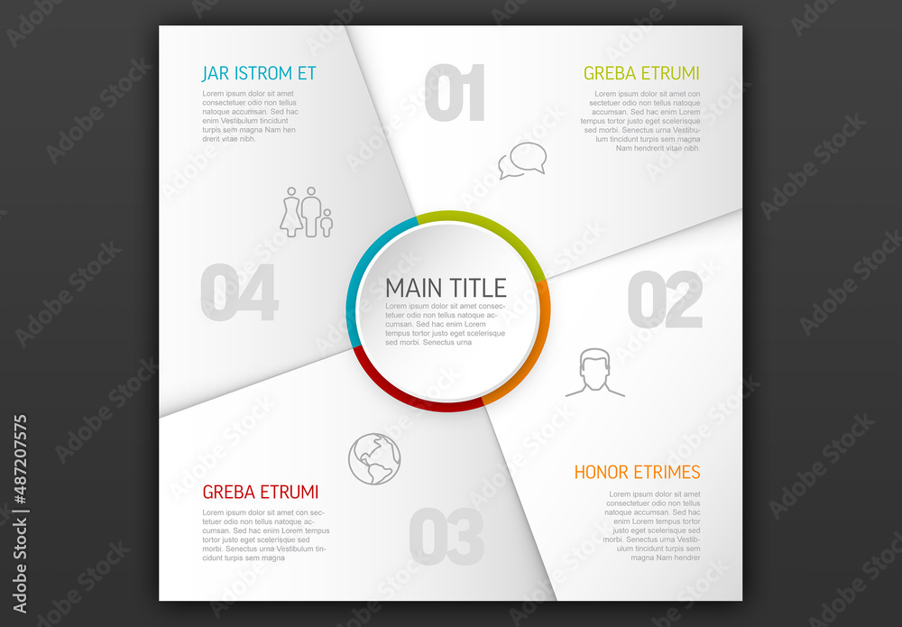 Abstract Vector Infographic Layout with Our Sections Steps Stock ...