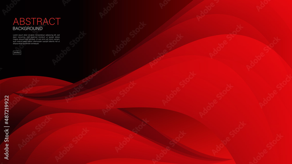 Red curve abstract background, wave graphic, Geometric vector, Minimal ...