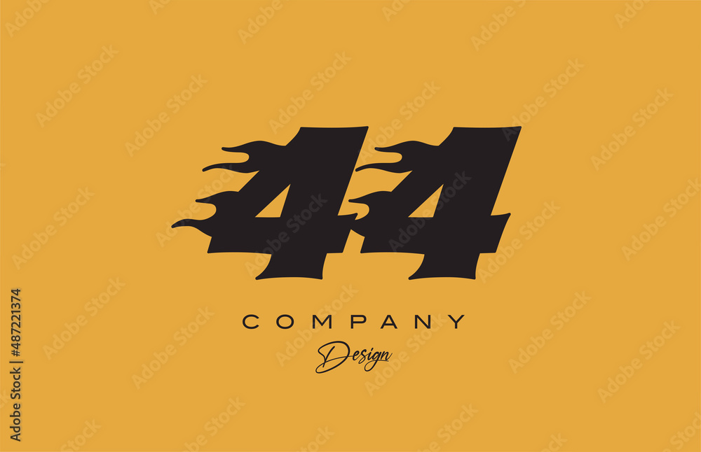 yellow 44 number logo icon design. Creative template for company Stock ...