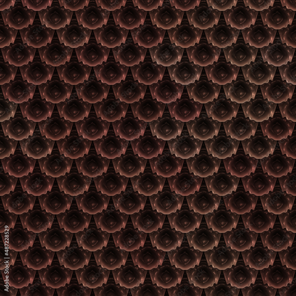 Seamless Fantasy Armour Texture. 3D illustration. Metallic pattern ...