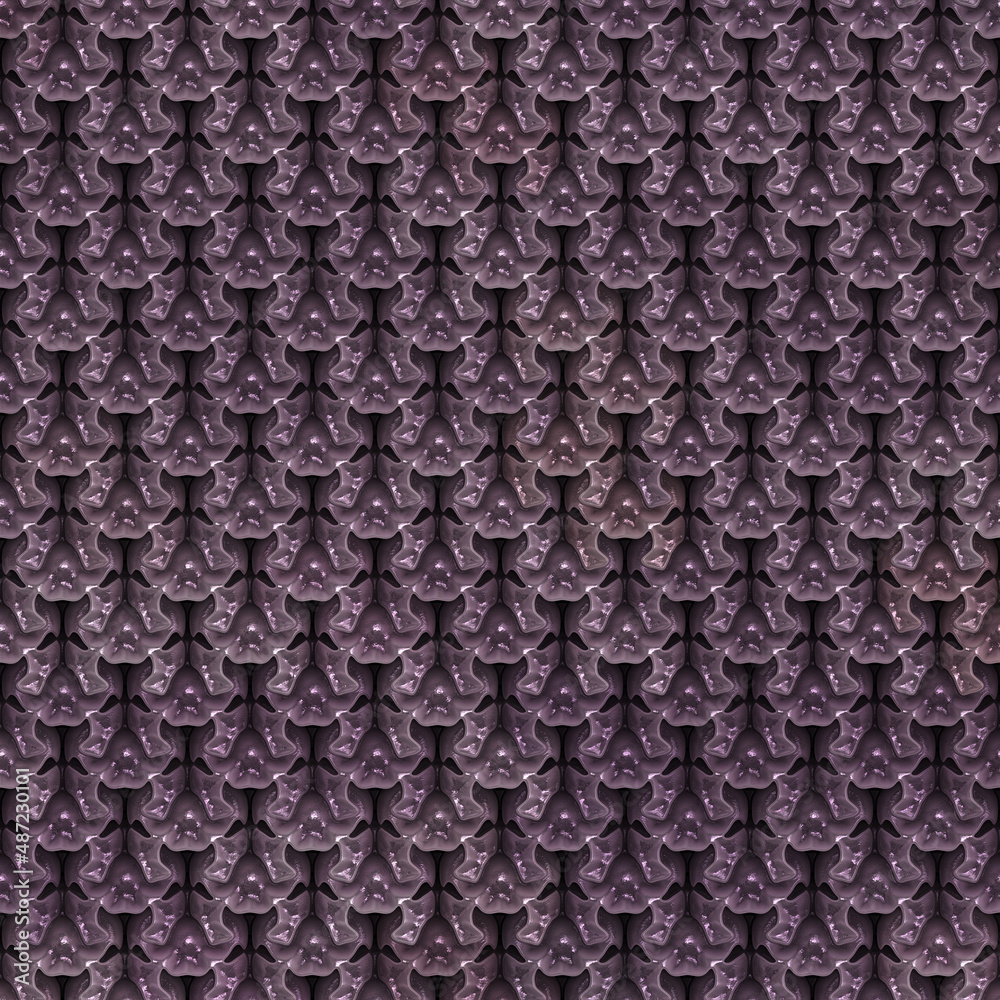 Seamless Fantasy Armour Texture. 3D illustration. Metallic pattern ...