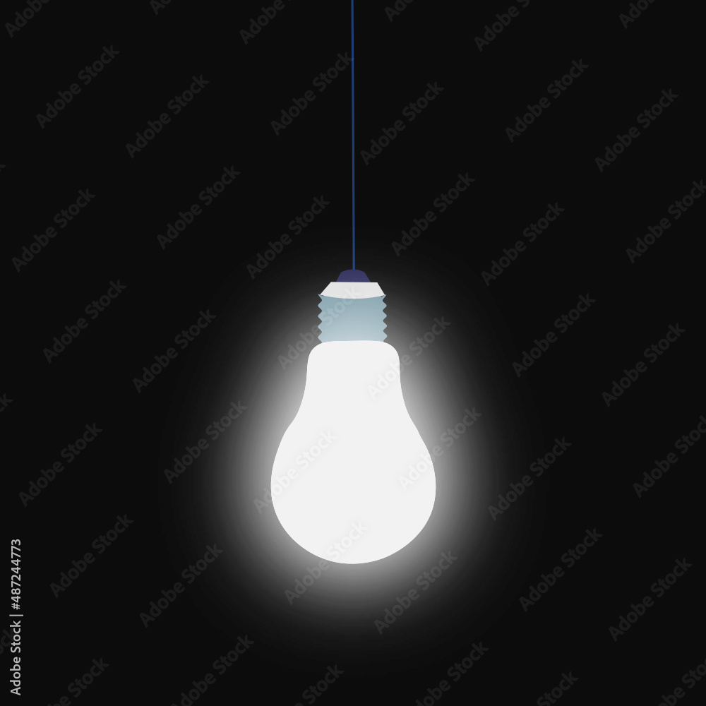 idea, foco encendido, foco de luz concepto Stock Vector | Adobe Stock