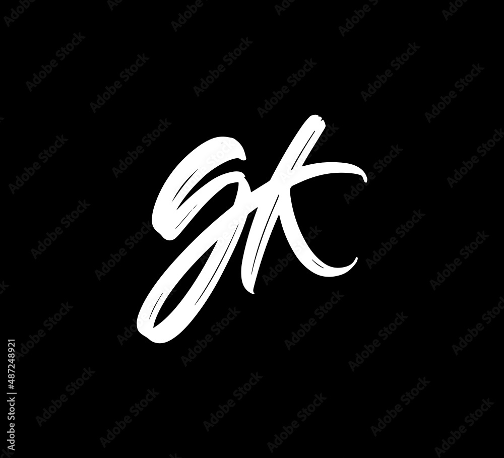 White Vector Letters Logo Brush Handlettering Calligraphy Style In ...