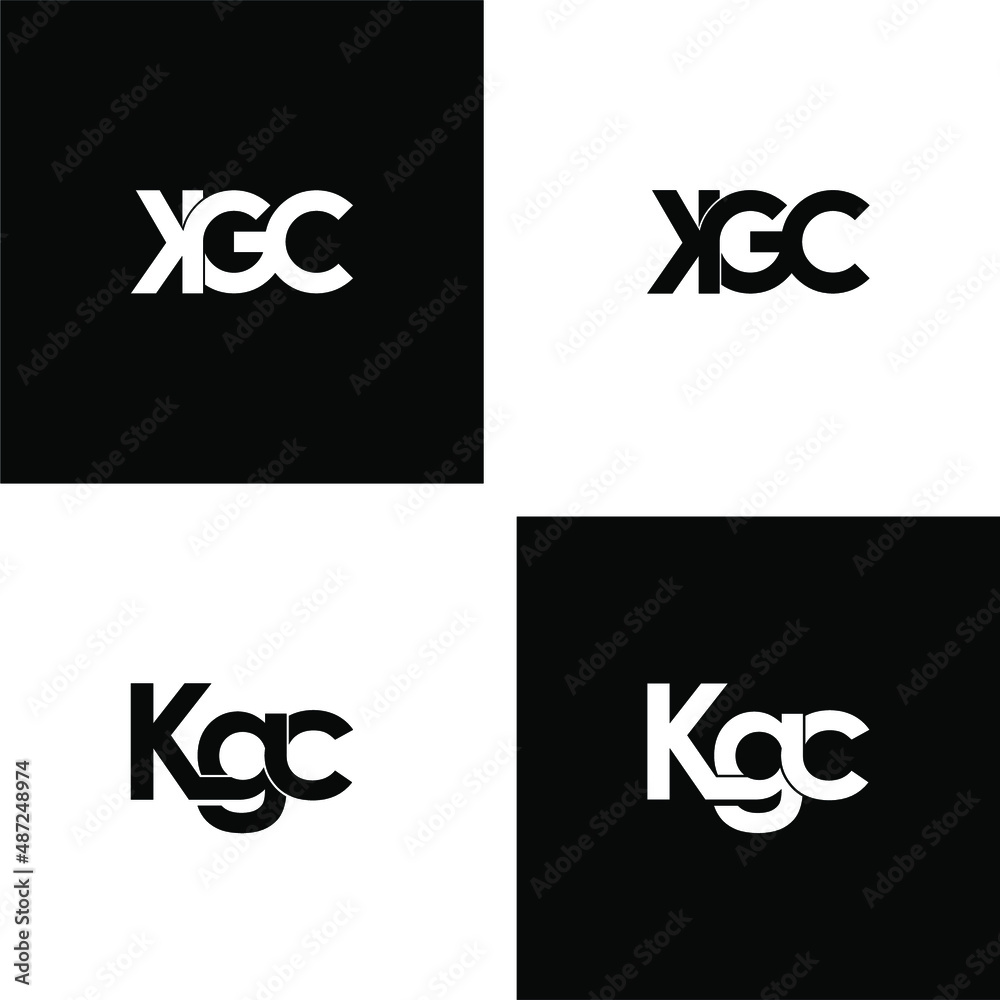 kgc letter original monogram logo design set เวกเตอร์สต็อก | Adobe Stock