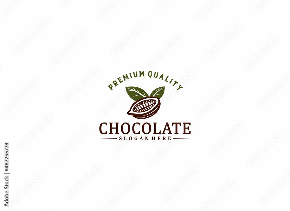 chocolate logo with chocolate fruit that looks so delicious Stock ...