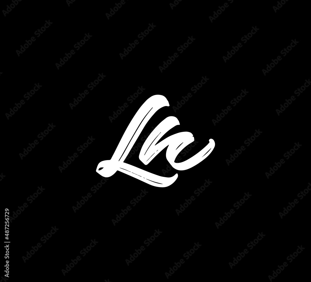 White Vector Letters Logo Brush Handlettering Calligraphy Style In ...