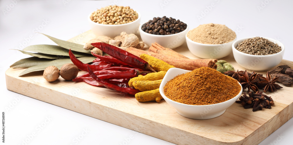 Curry Masala Powder with ingredients, this is a common spice ,curry ...