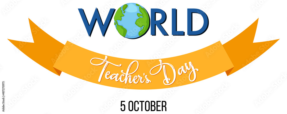 Happy Teacher's Day logo banner Stock Vector | Adobe Stock