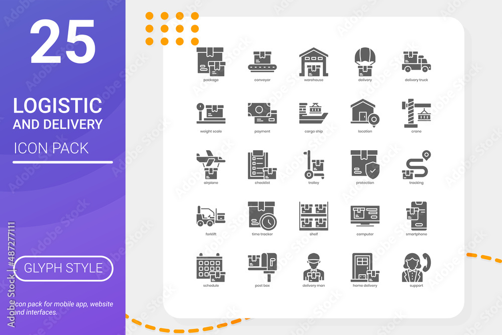 Logistic and Delivery icon pack for your website design, logo, app, UI ...