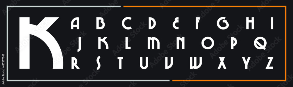 K modern tech minimal luxury abstract alphabet fonts. Typography ...