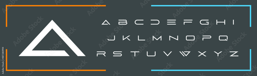 A Tech Modern Alphabet Letter Font. Typography luxury style fonts for ...