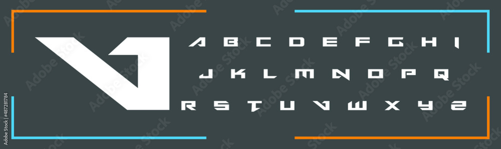 V Tech Modern Alphabet Letter Font. Typography luxury style fonts for ...