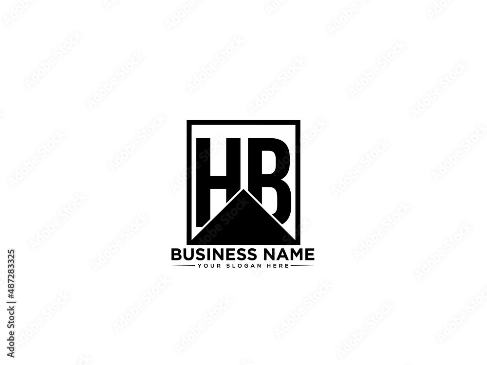Monogram Bold HB Logo letter concept, Initial Hb Black Logo Template ...