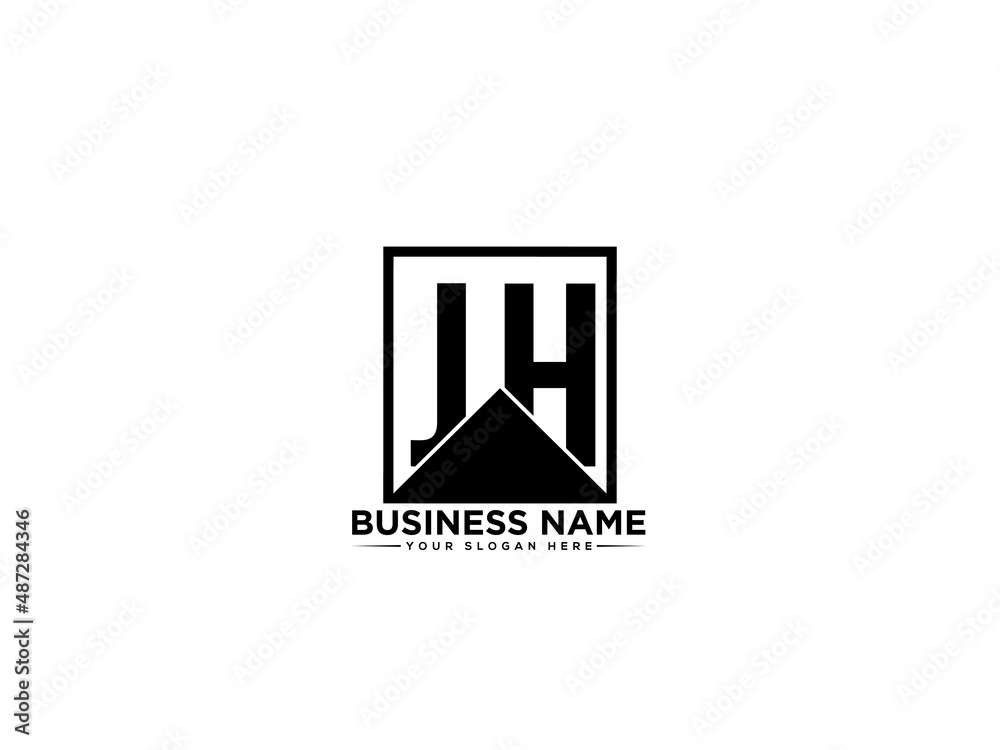 Initial Letter JH Square Bold Logo Icon, Monogram jh Logo letter vector ...