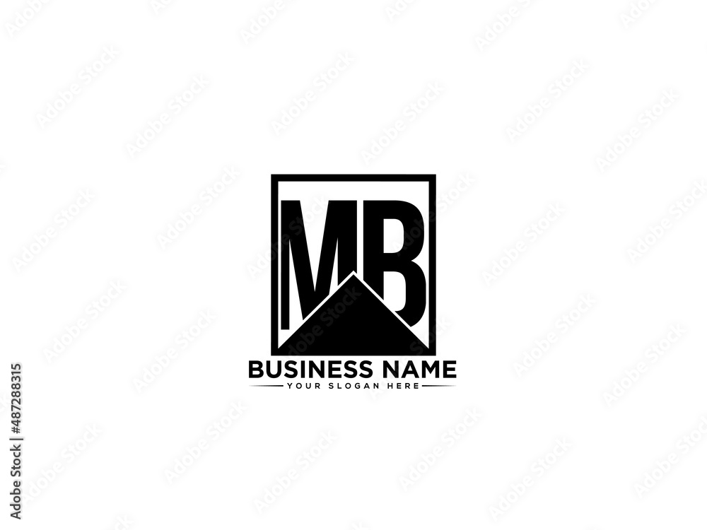 MB Abstract black Logo, Simple black Mb Monogram letter logo design ...