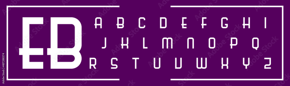 E B Luxury Minimal style alphabet fonts . Modern abstract vector ...