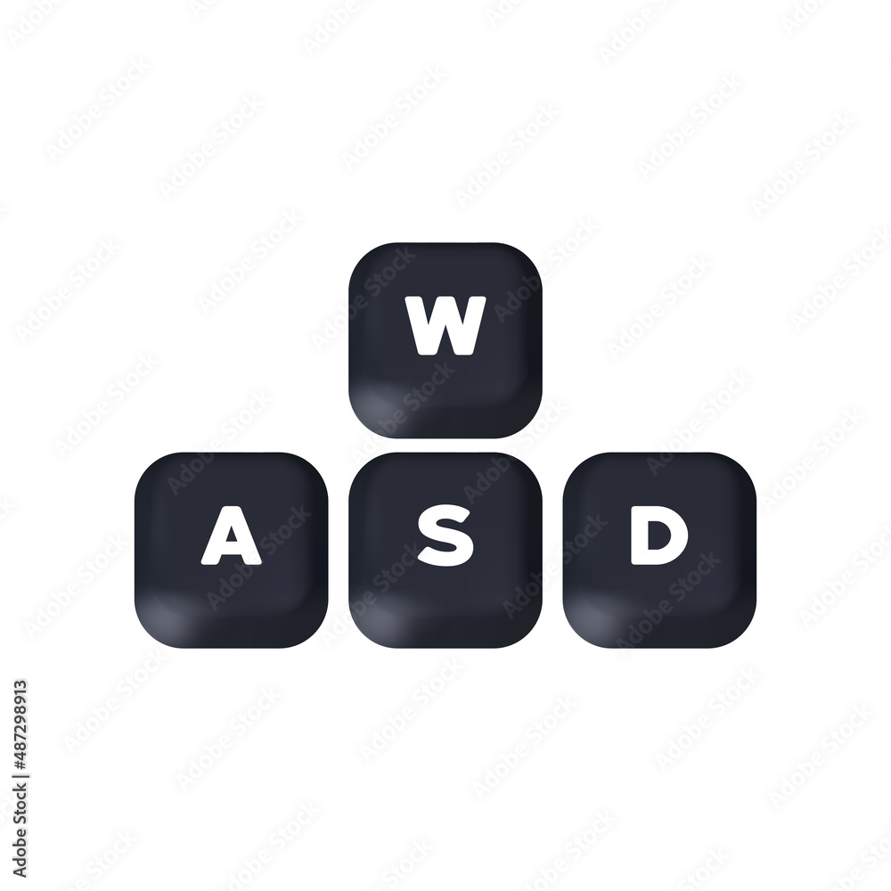 Computer keyboard icon. WASD kays. Game control keyboard buttons ...