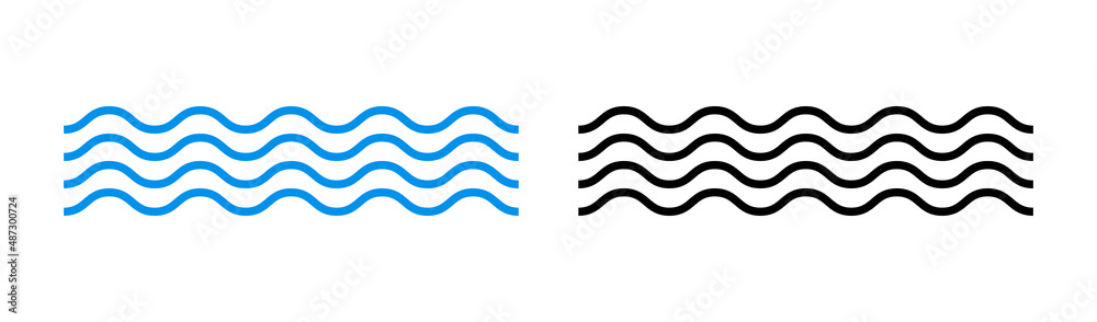 Wave icon. Sea and ocean wave icons. Line water illustration. Logo for ...