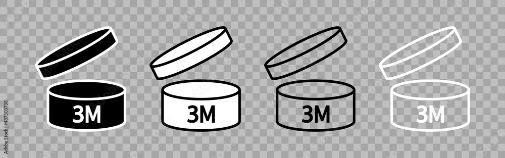 Pao symbol. 3 months period open and use cosmetic. Outline icons of ...