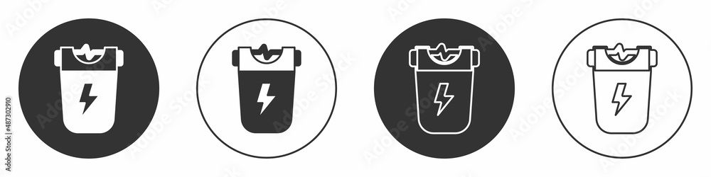 Black Police electric shocker icon isolated on white background ...