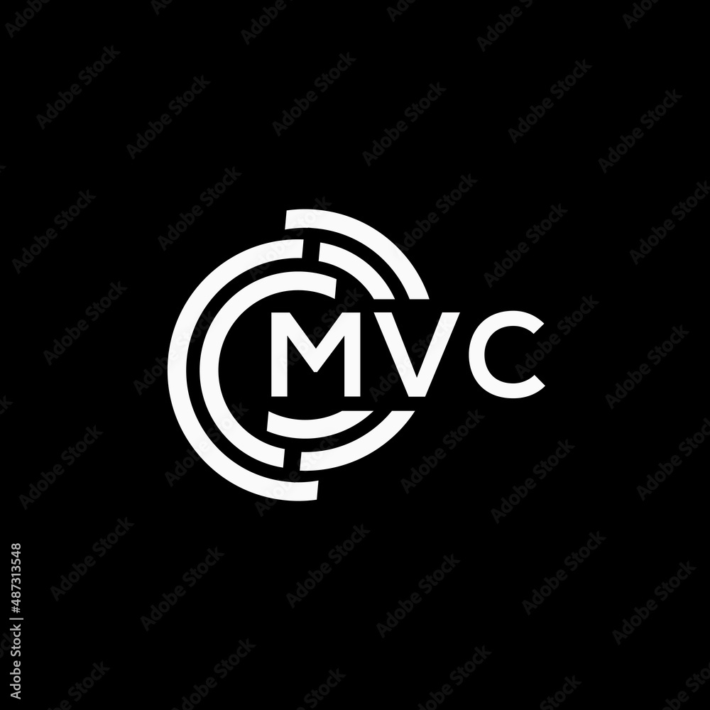 Vetor de MVC letter logo design on black background.MVC creative ... Vetor de MVC letter logo design on black background.MVC creative ...