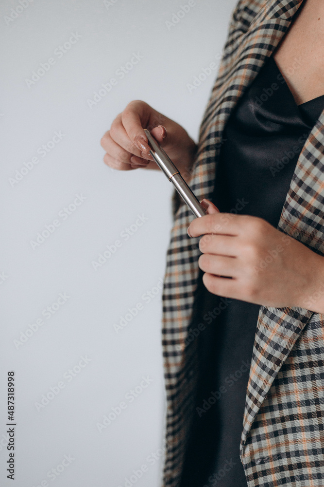 separate parts of the girl's body close-up with focuses on a certain ...