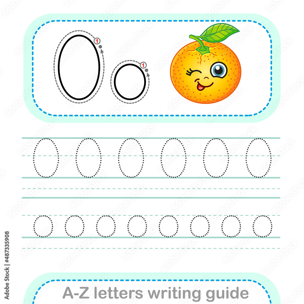 Letter Writing Guide. Worksheet Tracing letters O. Uppercase and ...