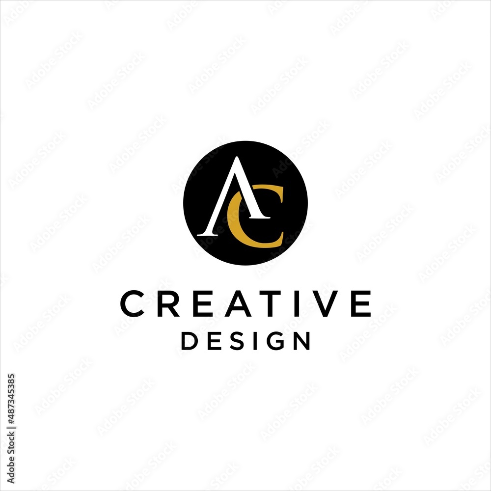 luxury letter AC logo,circle concept logotype Stock Vector | Adobe Stock