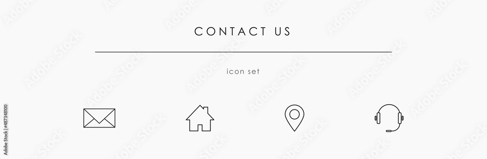 Vecteur Stock Contact us icon collection. Icons for contact and support ...