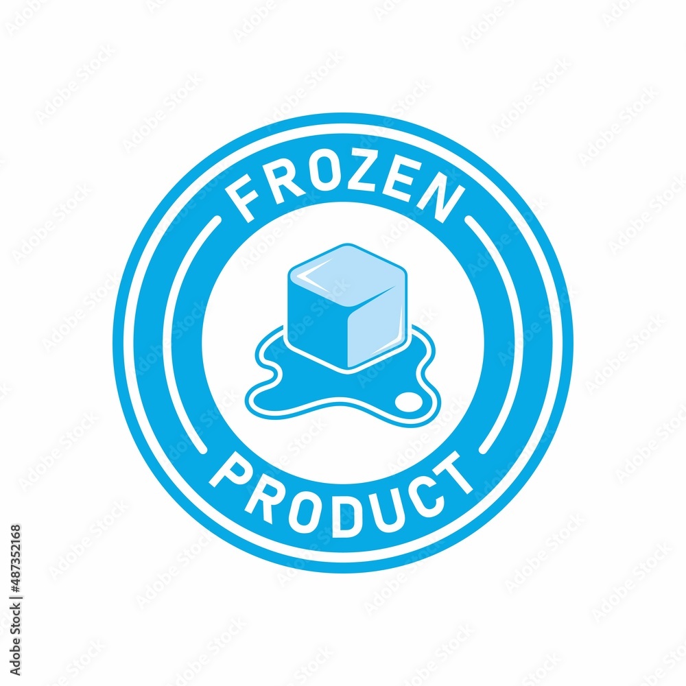 Frozen food with ice cube vector logo template. Suitable for business ...