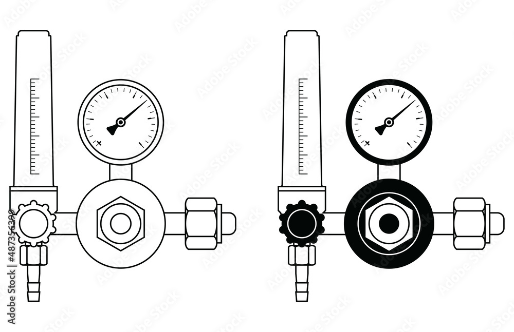 Regulator with flow meter. Vector illustration Stock Vector | Adobe Stock