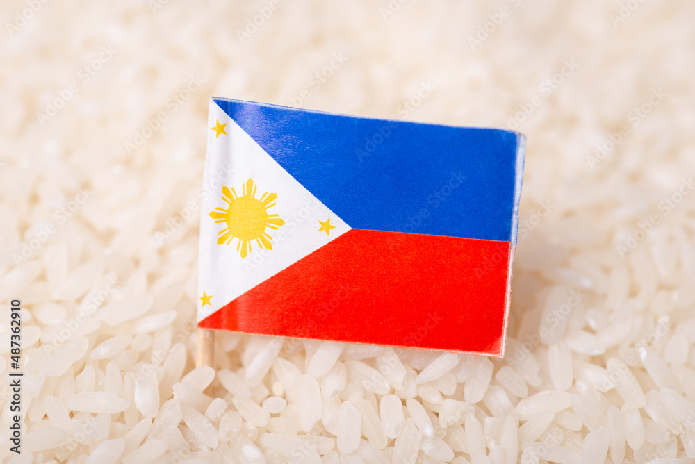 Flag of Philippines in rice. Philippines is one of the biggest rice ...