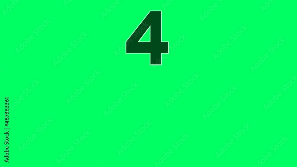 Moving down Cartoon Number 4 four animation green screen.flat design ... Moving down Cartoon Number 4 four animation green screen.flat design ...