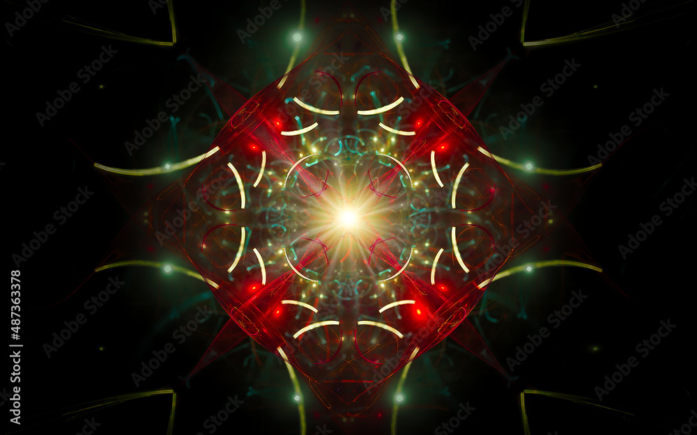 abstract illustration of a computer generated fantastic emblem in ...