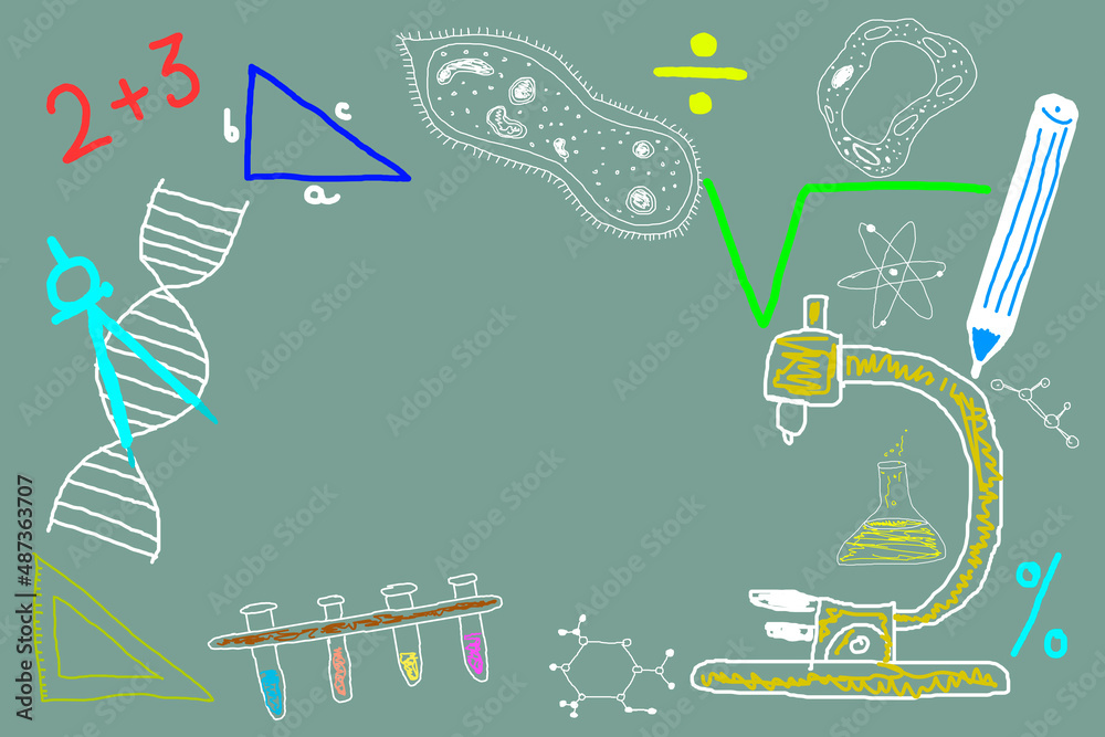 Science and math school background. Stock Illustration | Adobe Stock