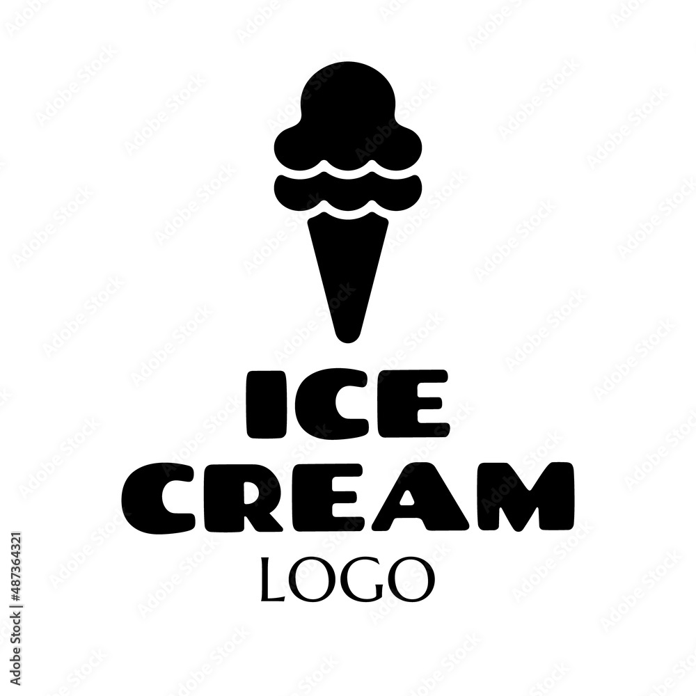fast food vector logo sticker with text and ice cream. label with ...