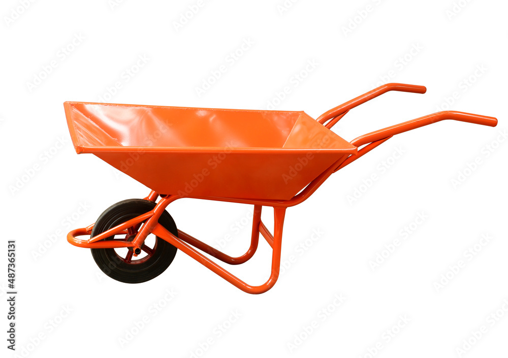 Wheelbarrow construction tool (with clipping path) isolated on white ...