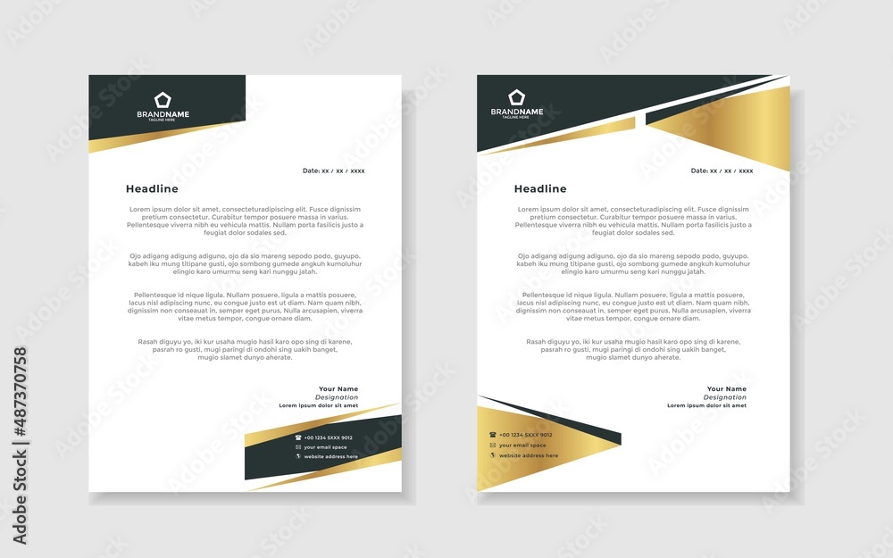 Set of elegant letterhead design template for identity and company ...