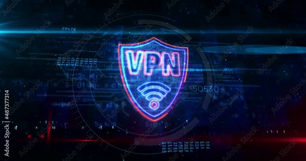 VPN neon sign concept, virtual private network symbol, security ...