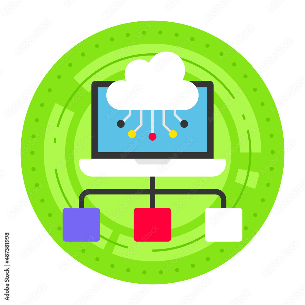 Nodes and Clusters Concept, Machine Instances Vector Icon Design, Cloud ...
