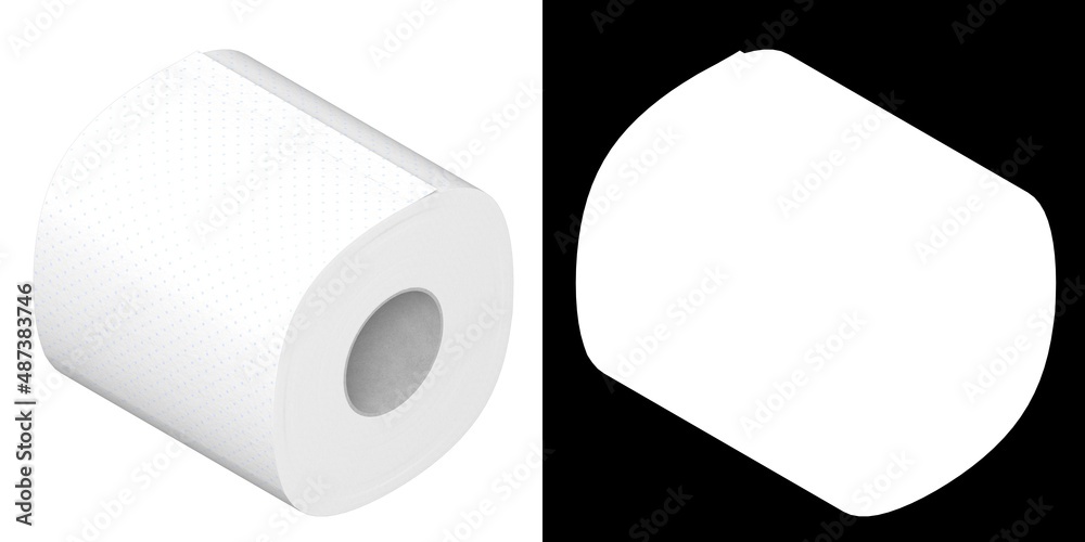 3D rendering illustration of a toilet paper roll Stock Illustration ...