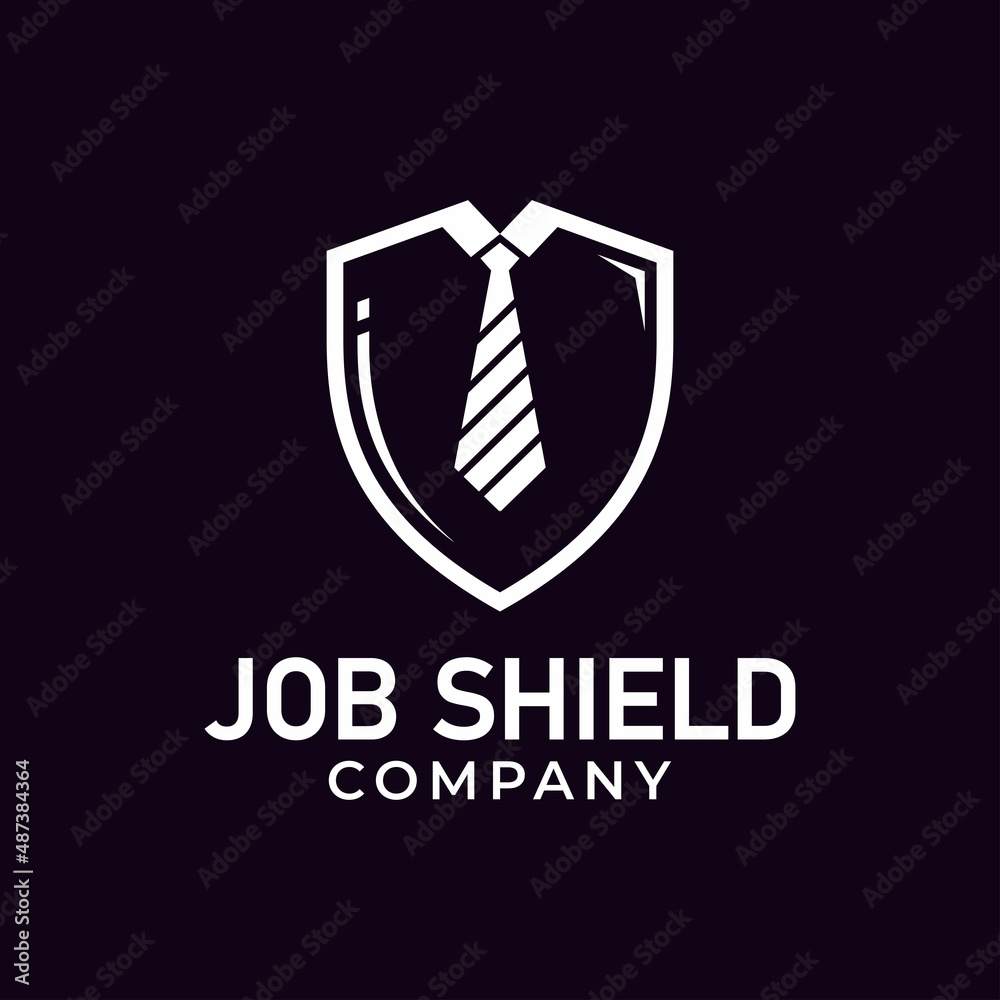 job hunting logo design, the concept of a tie in the shield Stock ...