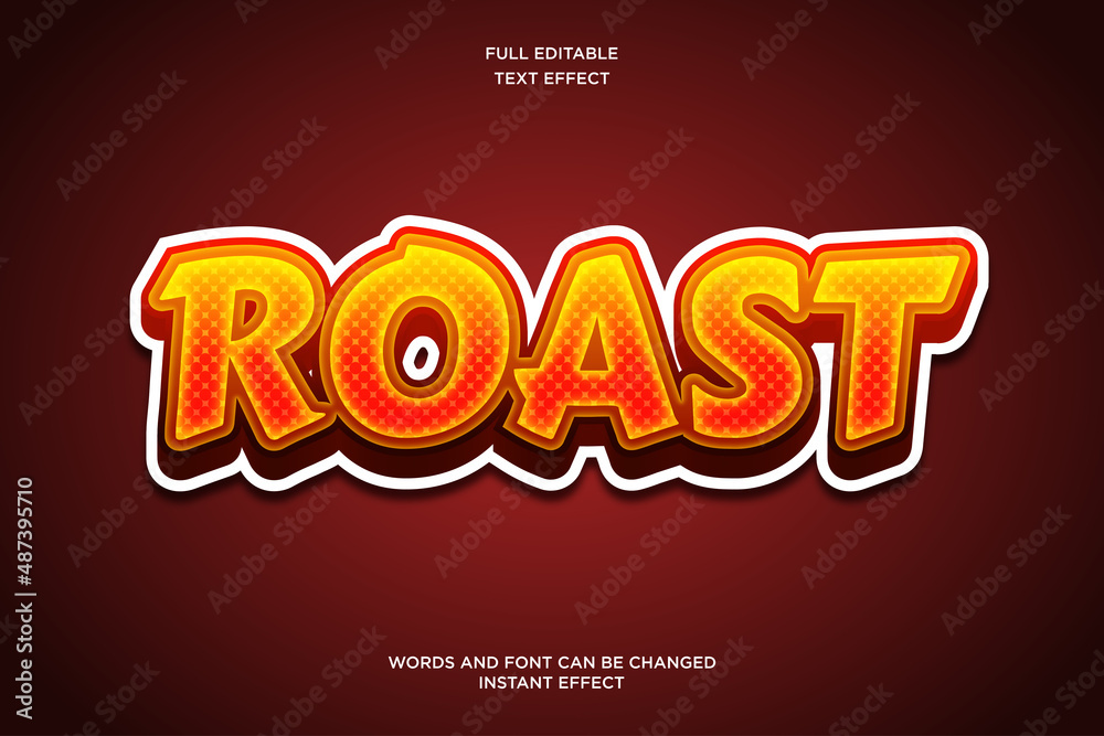 Roast Editable Text Effect. Hot Spicy 3D Text Effect Stock Vector ...