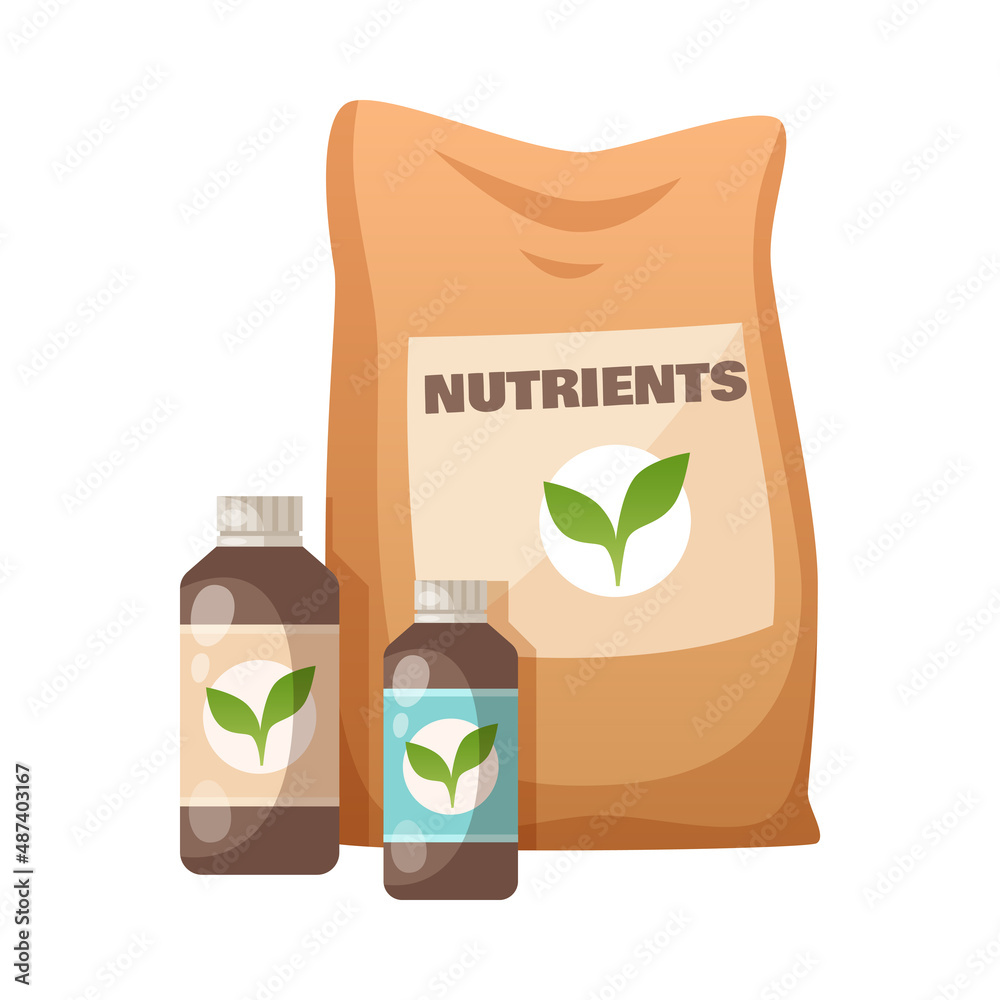 Nutrients Packaging Cartoon Composition Stock Vector | Adobe Stock