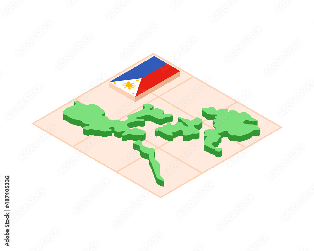 Philippine 3D Map Composition Stock Vector | Adobe Stock